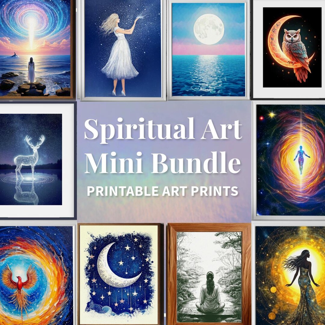 Spiritual Wall Art Bundle, Meditation Room Decor, Spiritual Home Decor ...