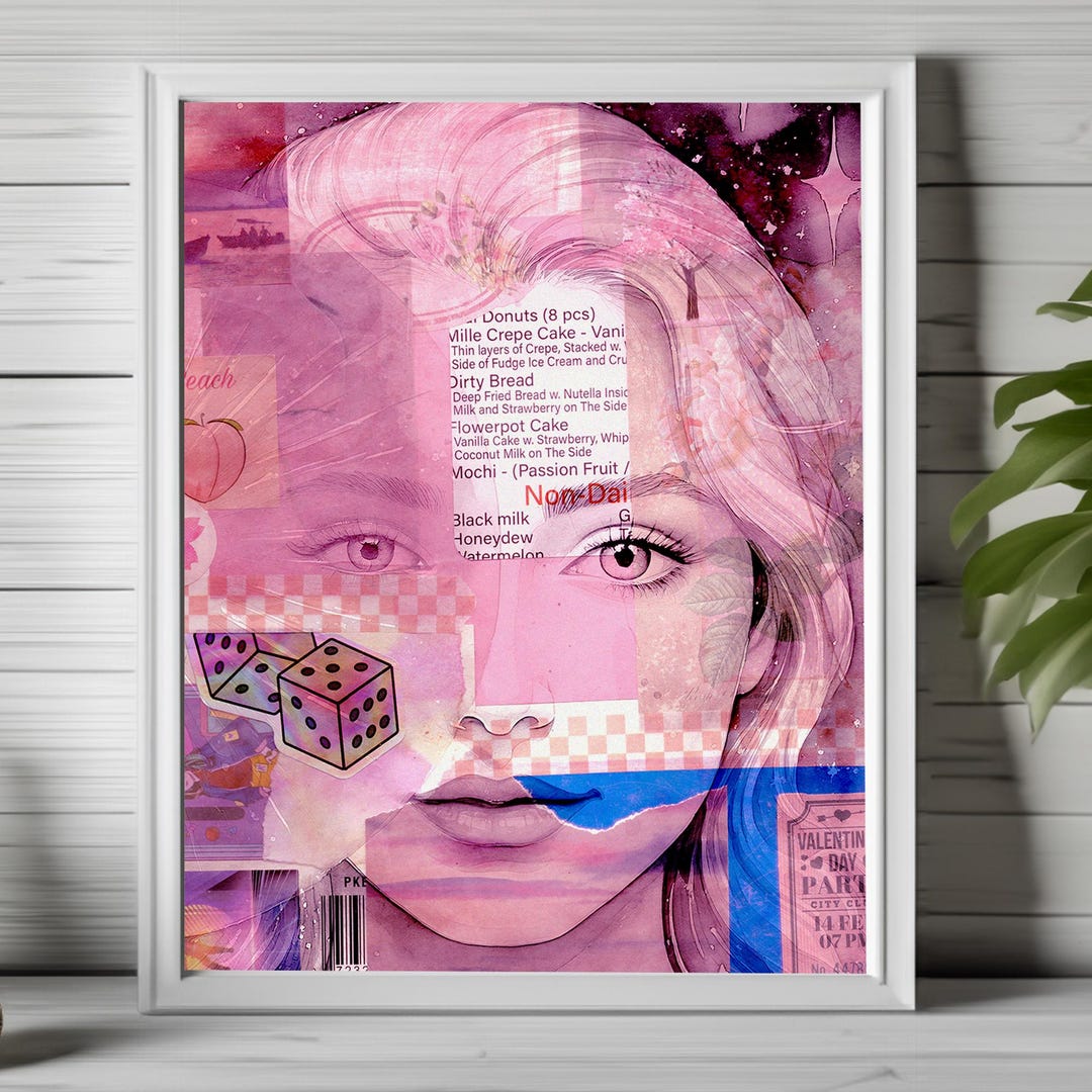 Mixed Media Art Print, Surreal Print, Maximalist Art, Wall Art ...
