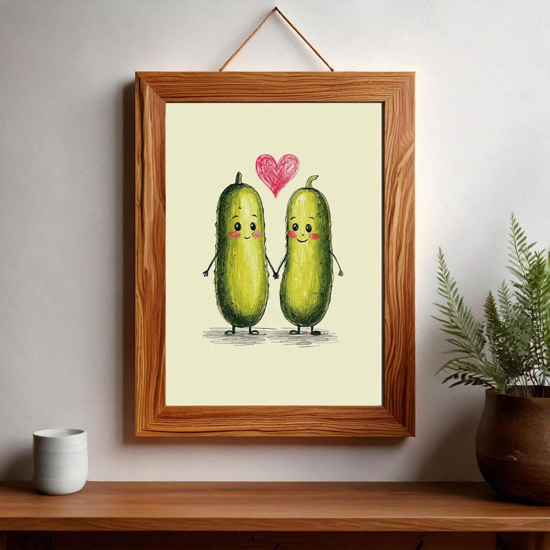 Whimsical Art Print, Pickle Print, Pickle Art, Art for Apartment ...