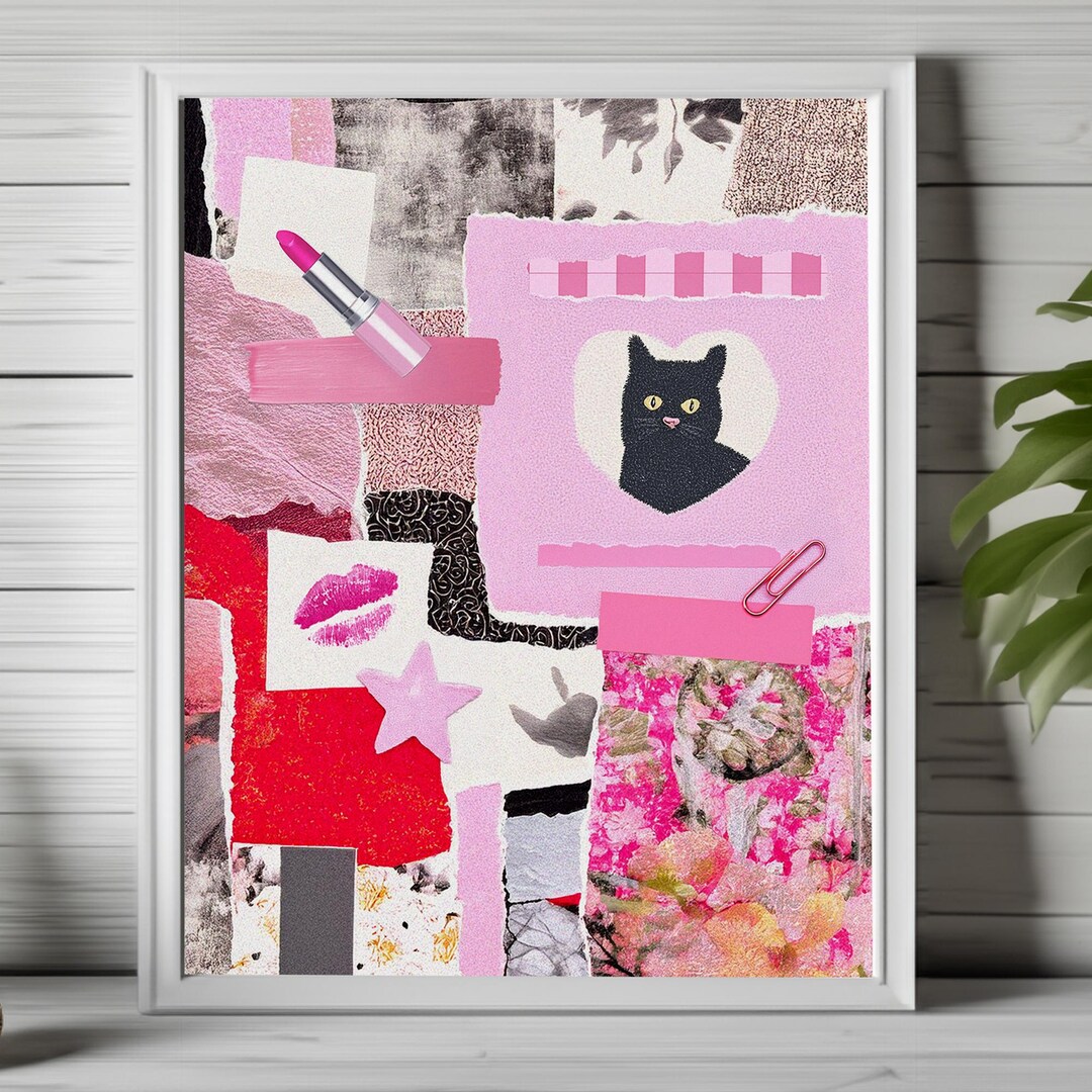 Pink Aesthetic Printable Art, Collage Art, Girly Grunge, Scrapbook ...