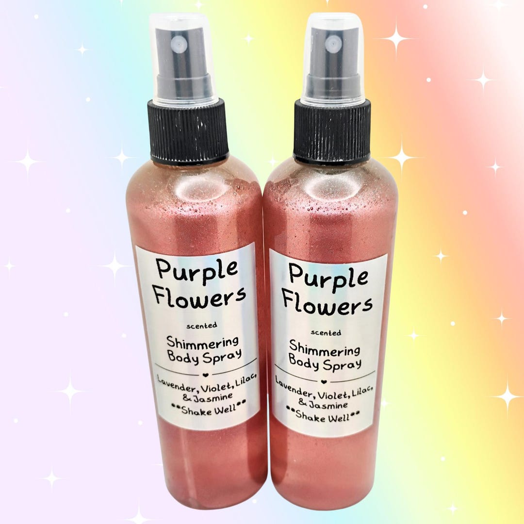 Purple Flowers Shimmering Body Spray - Etsy
