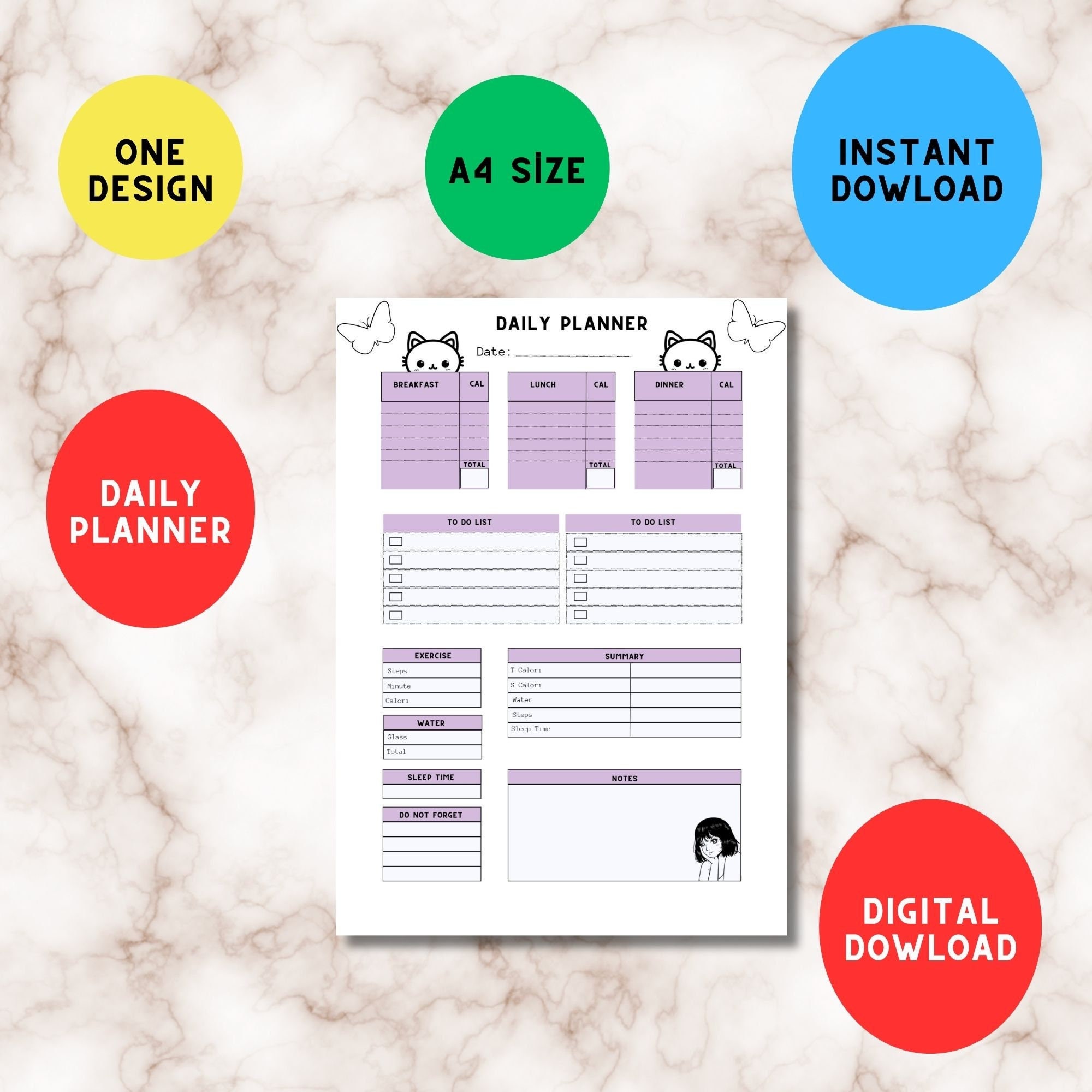 Printable Daily Plannerundated Digital Planner Adhd Digital - Etsy