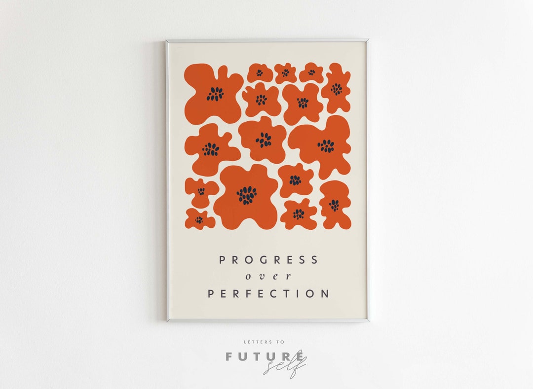 Progress Over Perfection Printable Quote Art Motivational - Etsy