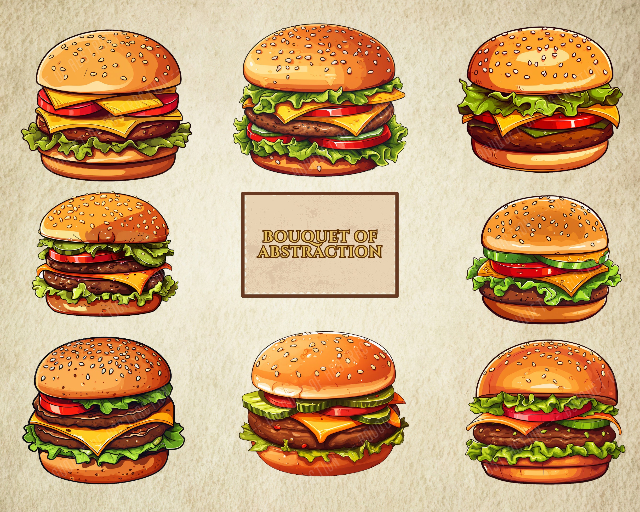 32 Fast Food Clip Art Bundle Transparent Background High Resolution 300 ...