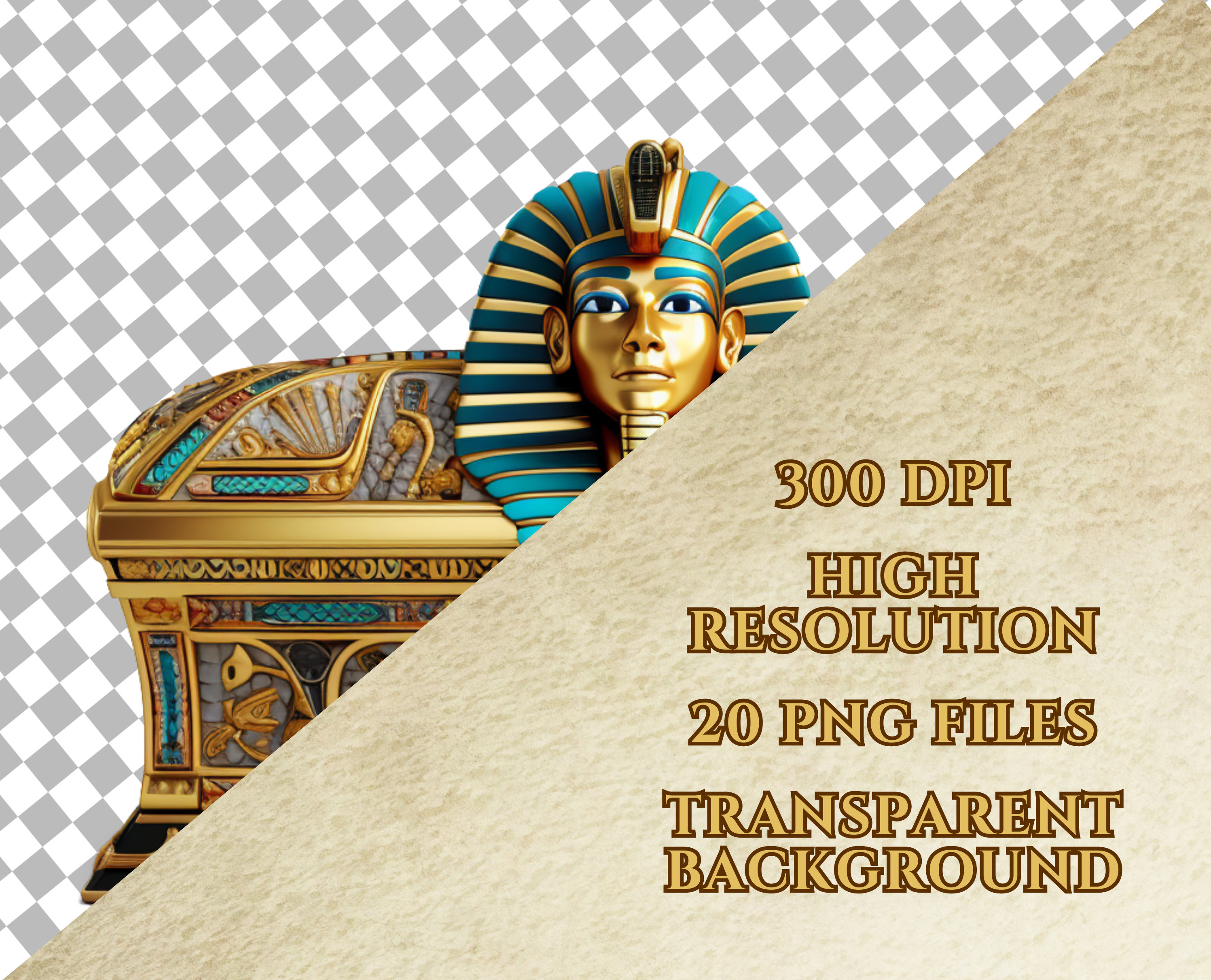 Egyptian Sarcophagus Bundle of 20 Clip Art Ancient Egypt Sarcophagus ...