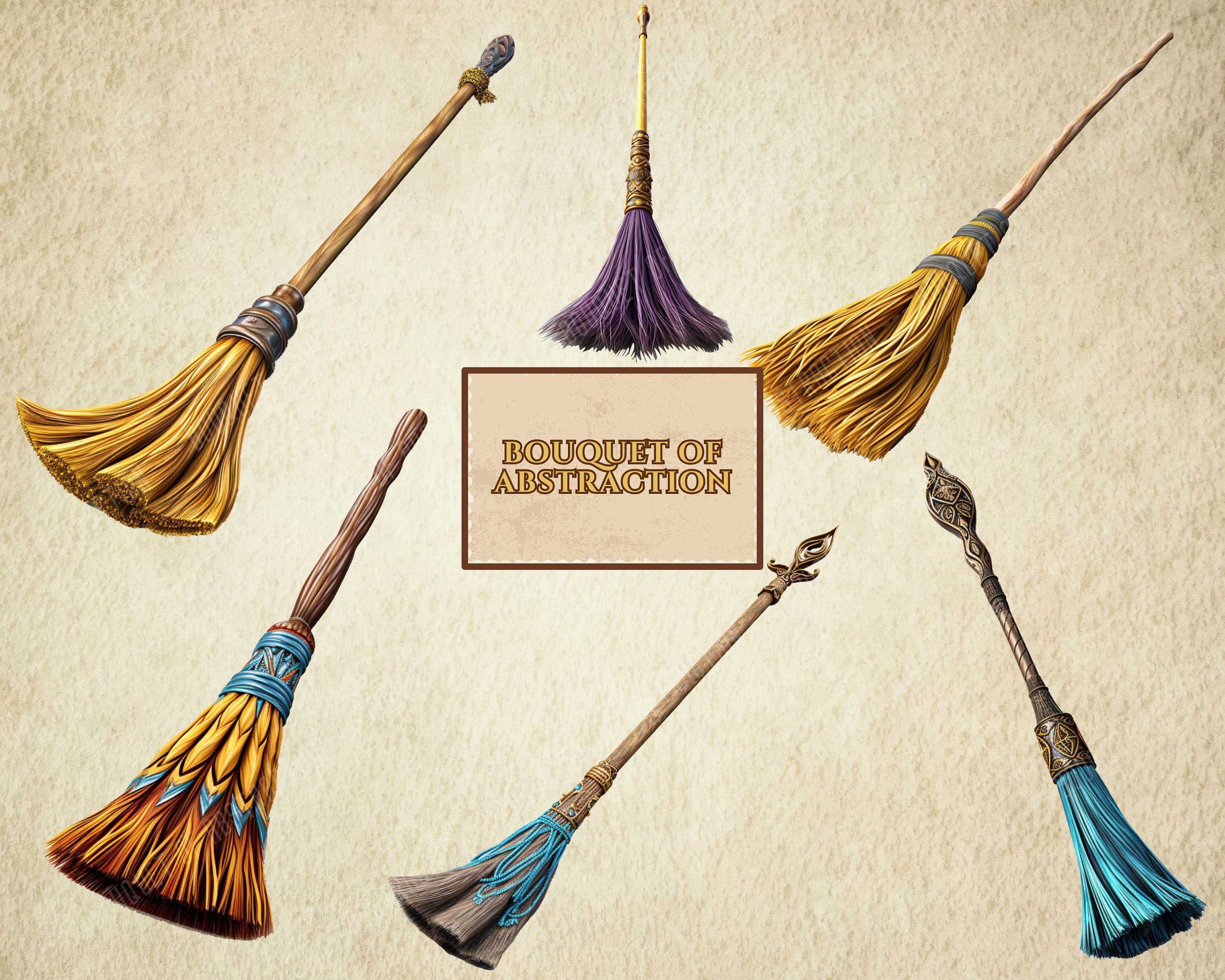 Wizard Broom Magical Witch Broom Magical Broom Bundle of 12 ...
