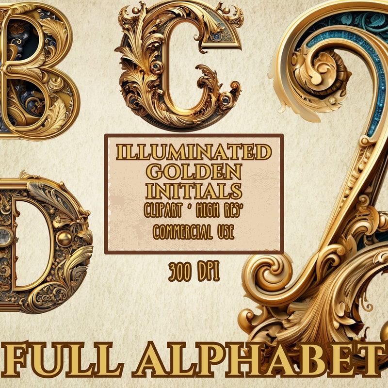 Illuminated Alphabet - Etsy