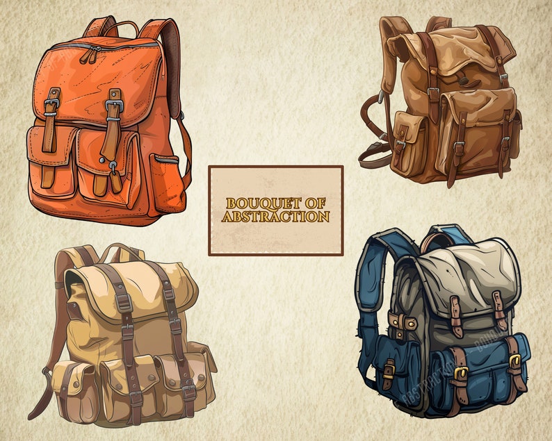 Backpack Bundle of 20 High Resolution Clip Art Transparent Background ...