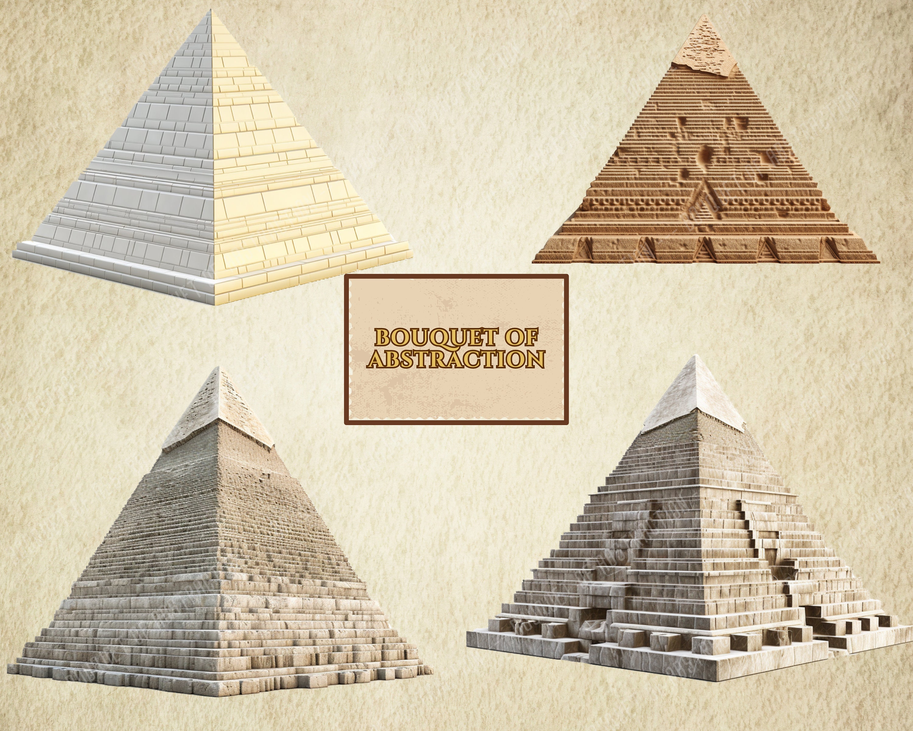 Egyptian Pyramids Bundle of 20 Clip Art Ancient Egypt Pyramids High ...