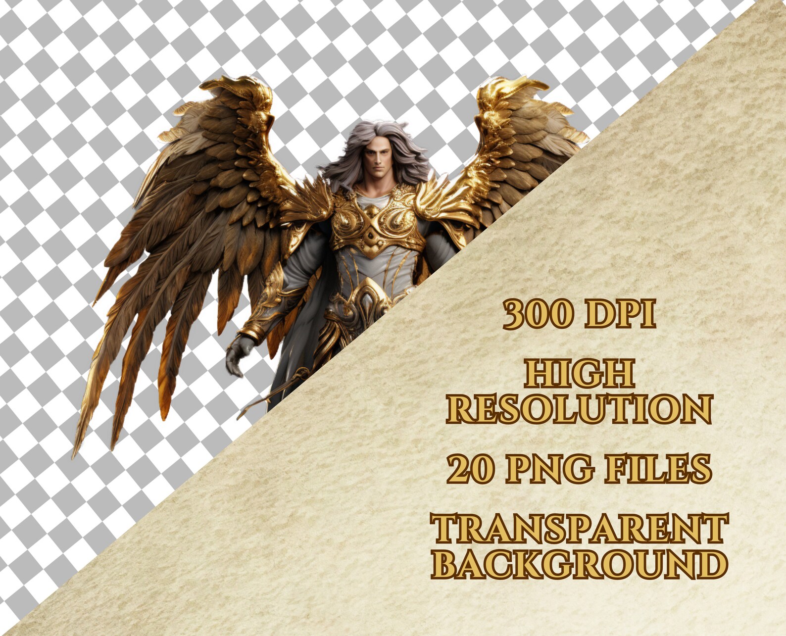Archangel Characters Bundle of 20 Clip Art High Resolution 300 DPI ...