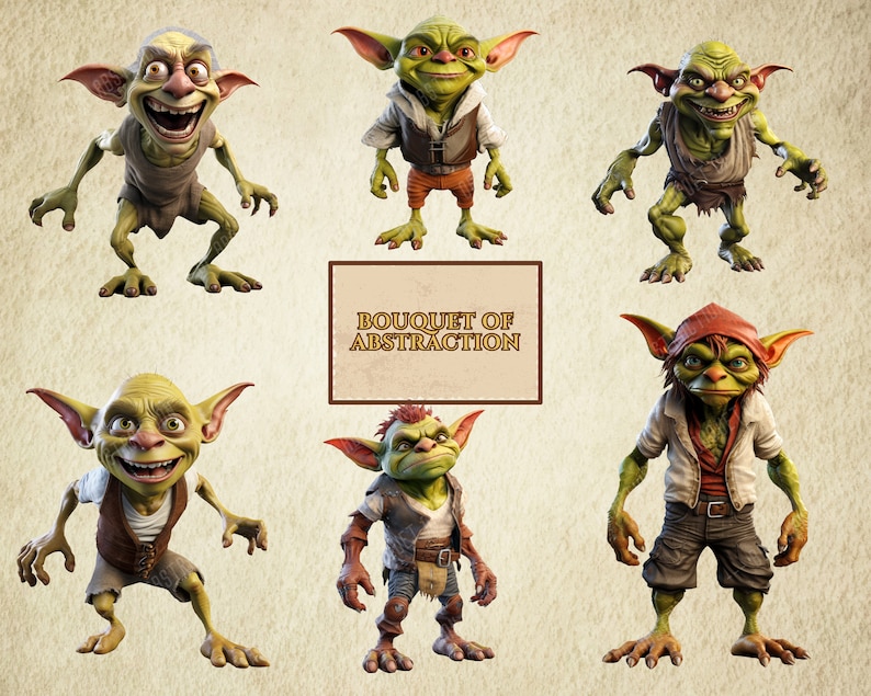 Goblin Characters Bundle of 12 Goblin Characters With Transparent ...