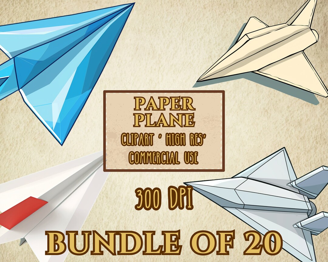 Paper Plane Bundle of 20 High Resolution Clip Art Transparent ...