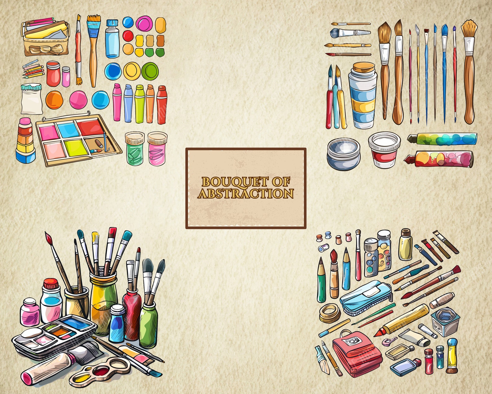 Art Supplies Bundle of 20 Clip Art High Resolution Transparent ...