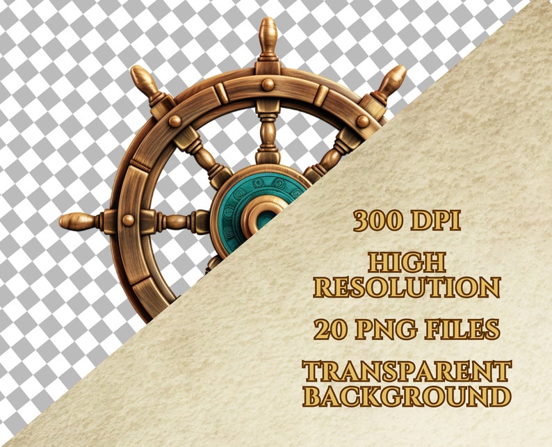 Captain's Wheel Clip Art Bundle of 20 High Resolution 300 DPI ...
