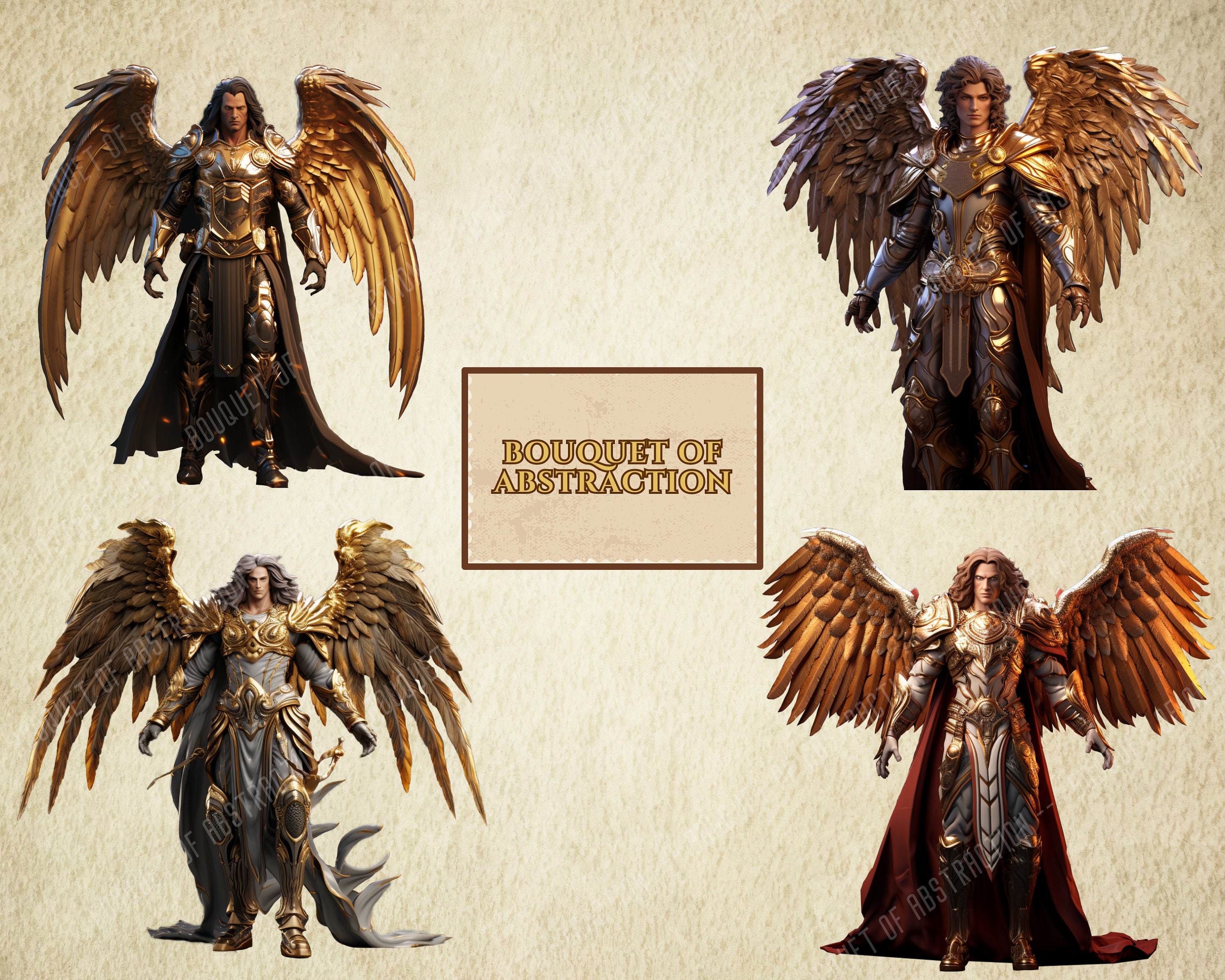 Archangel Characters Bundle of 20 Clip Art High Resolution 300 DPI ...