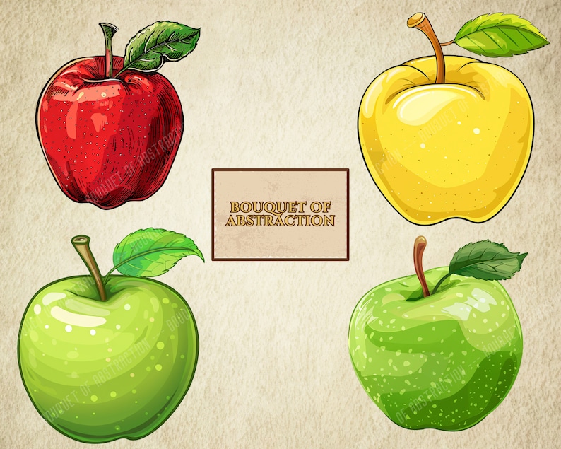 Apple Bundle of 20 High Resolution Clip Art Transparent Back Ground 300 ...