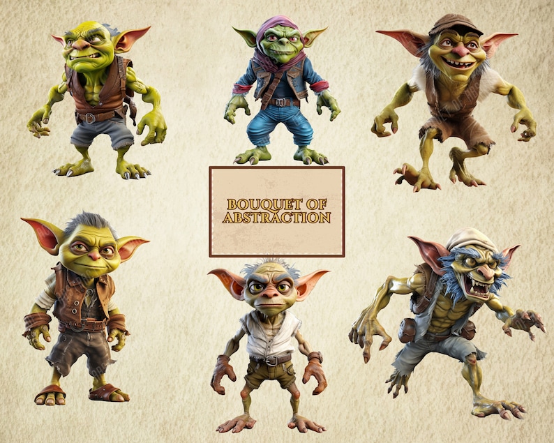 Goblin Characters Bundle of 12 Goblin Characters With Transparent ...