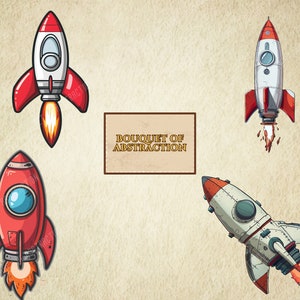 Space Rocket Bundle of 20 High Resolution Clip Art Transparent ...