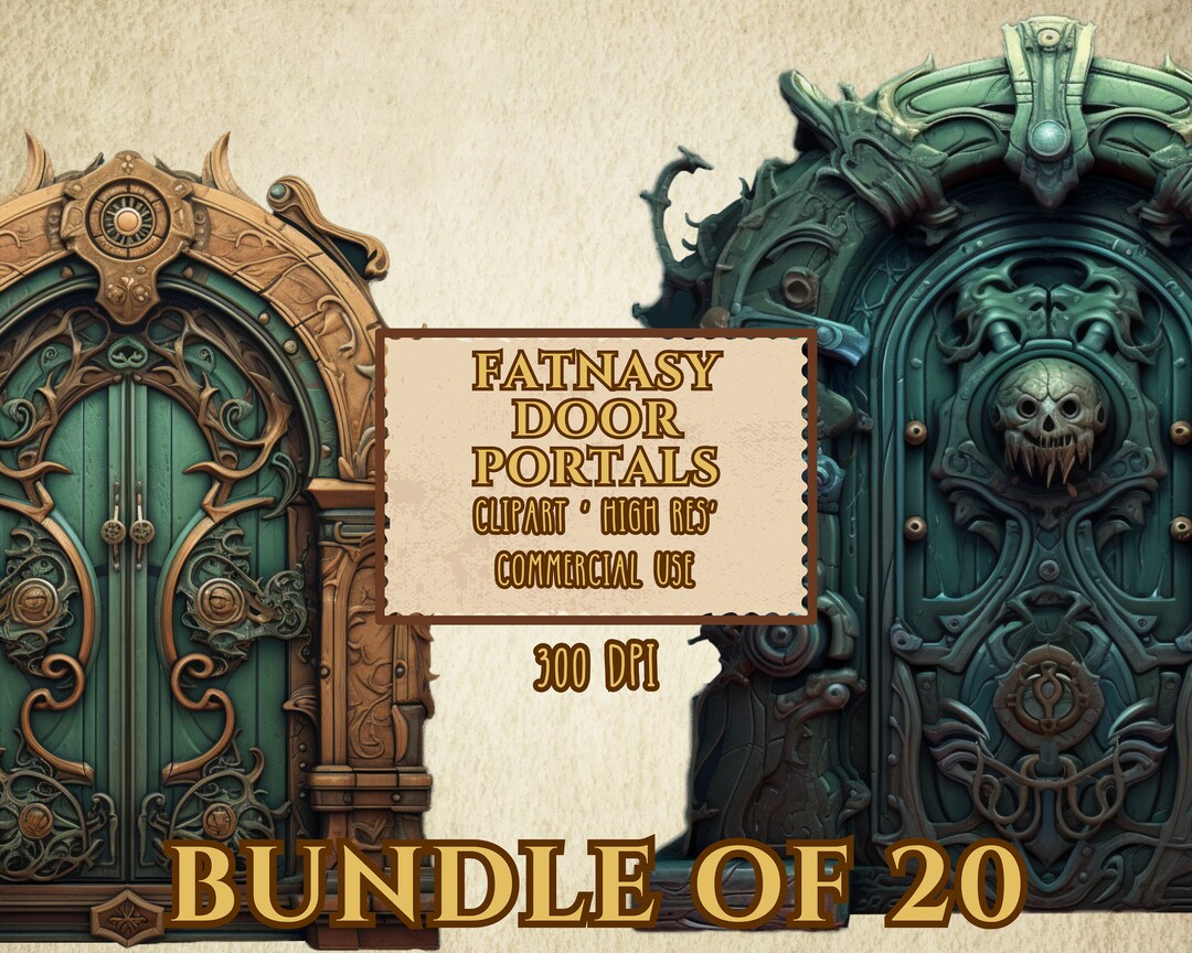 Fantasy Doors Bundle of 20 Clip Art High Resolution 300 DPI PNG Files ...
