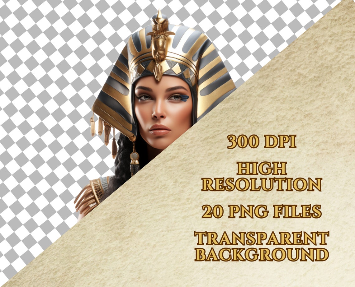 Cleopatra Clip Art Bundle of 20 Characters Egyptian Themed Clip Art ...