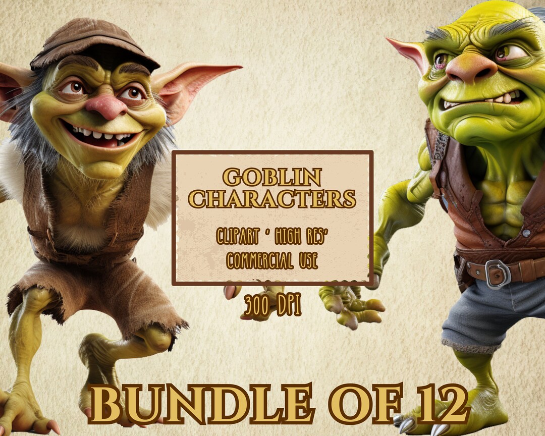 Goblin Characters Bundle of 12 Goblin Characters With Transparent ...