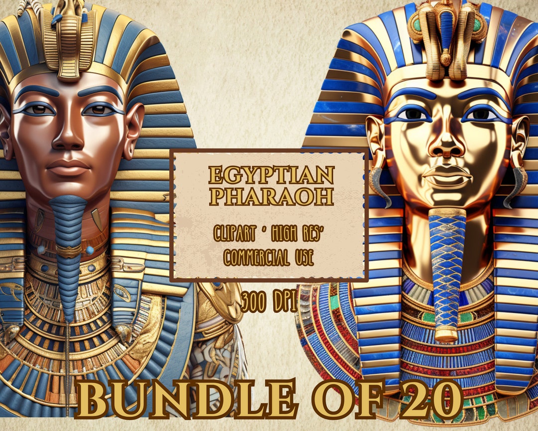 Egyptian Pharaoh Clip Art Bundle of 20 Illustrations Characters Ancient ...