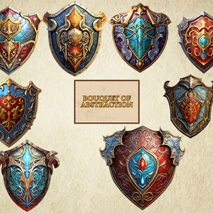 36 Bundle Shield Clip Art Fantasy Shields Mega Pack Shields Clip Art ...