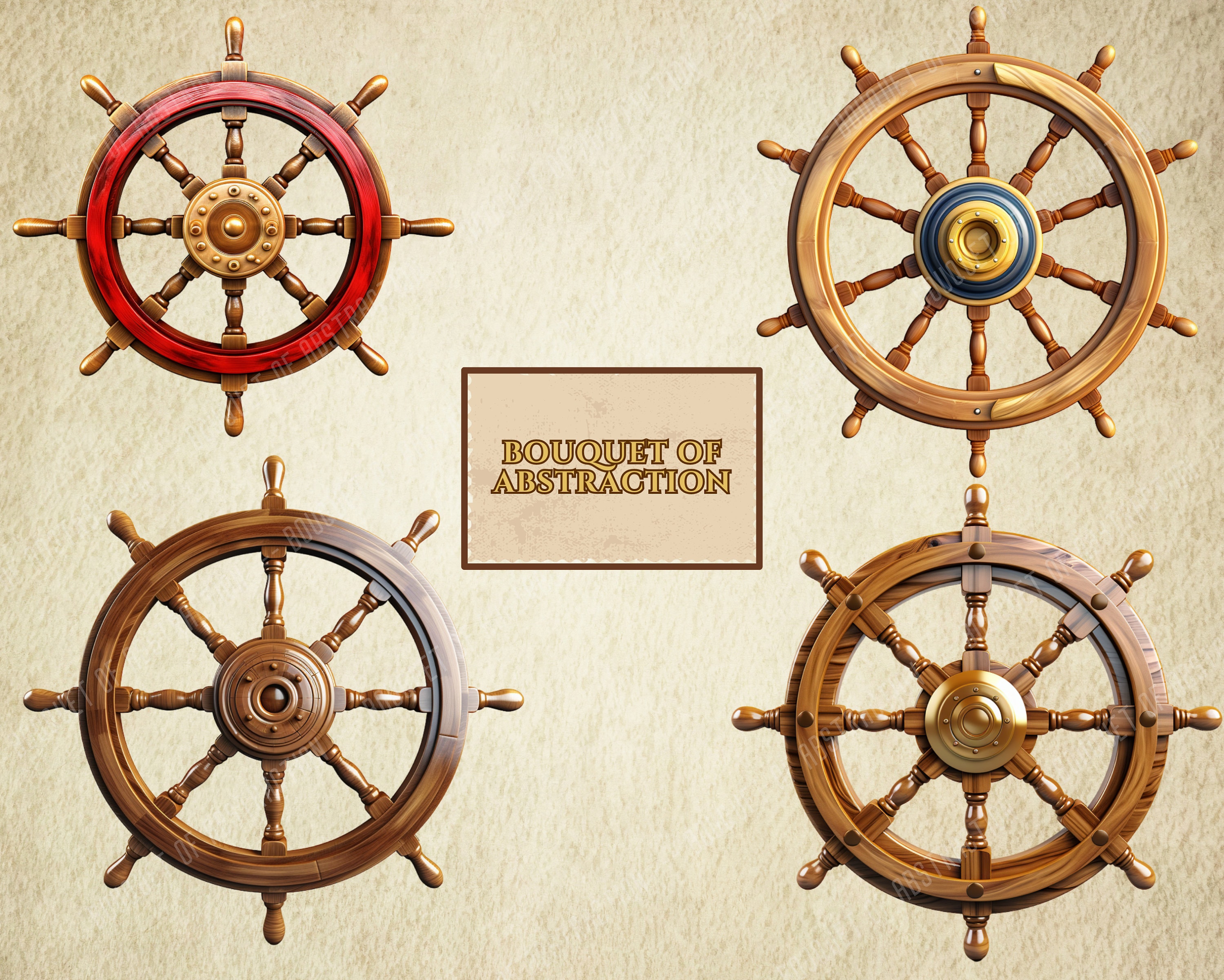 Captain's Wheel Clip Art Bundle of 20 High Resolution 300 DPI ...
