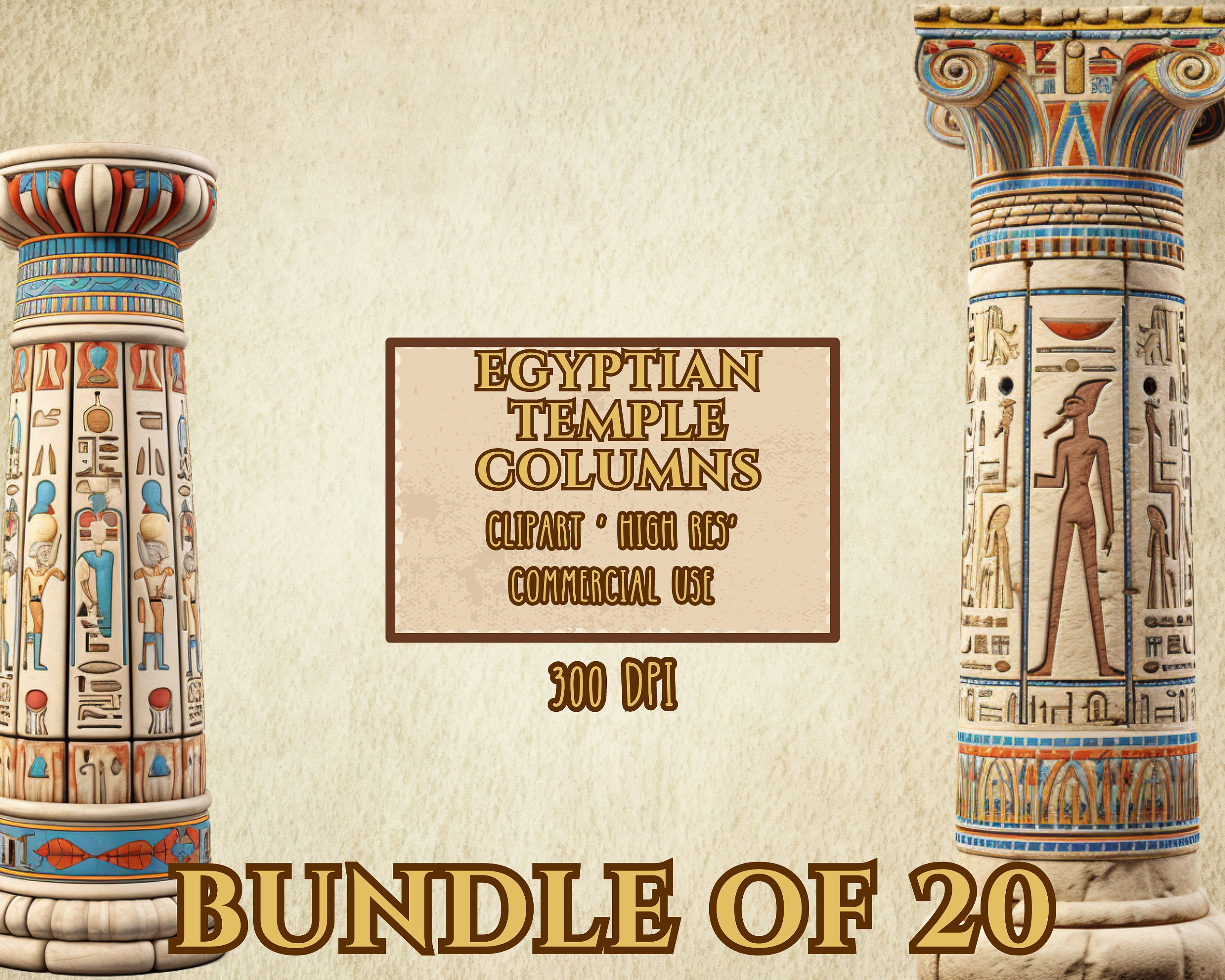 Egyptian Temple Columns Bundle of 20 Clip Art Egyptian Columns Clip Art ...