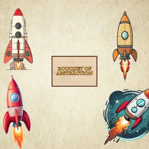 Space Rocket Bundle of 20 High Resolution Clip Art Transparent ...