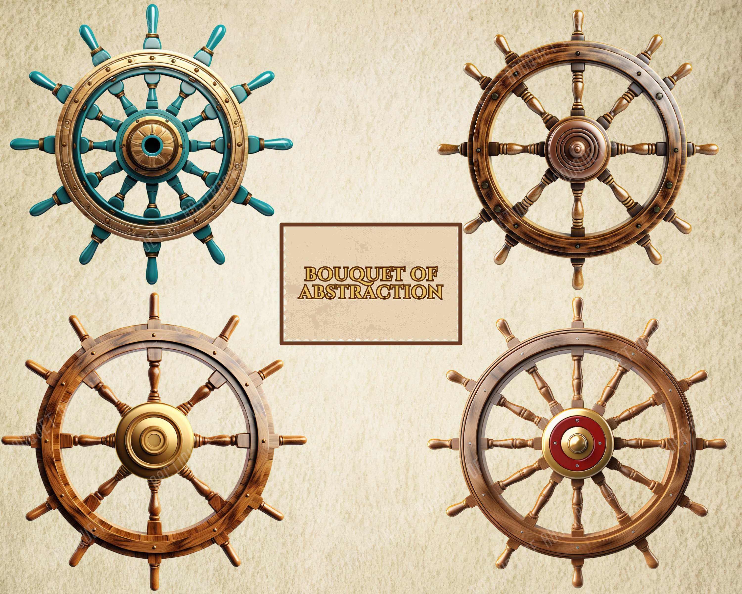 Captain's Wheel Clip Art Bundle of 20 High Resolution 300 DPI ...