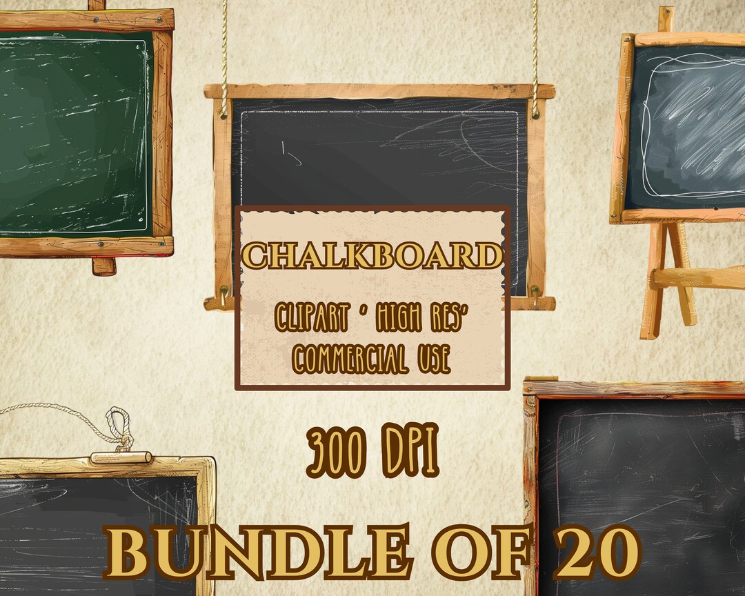 Chalkboard Bundle of 20 High Resolution Clip Art Transparent Background ...
