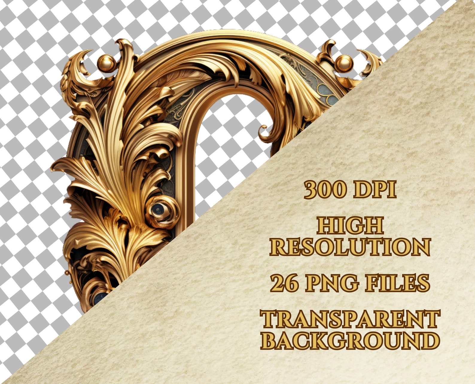 Illuminated Golden Initials Full Alphabet High Quality Clip Art ...