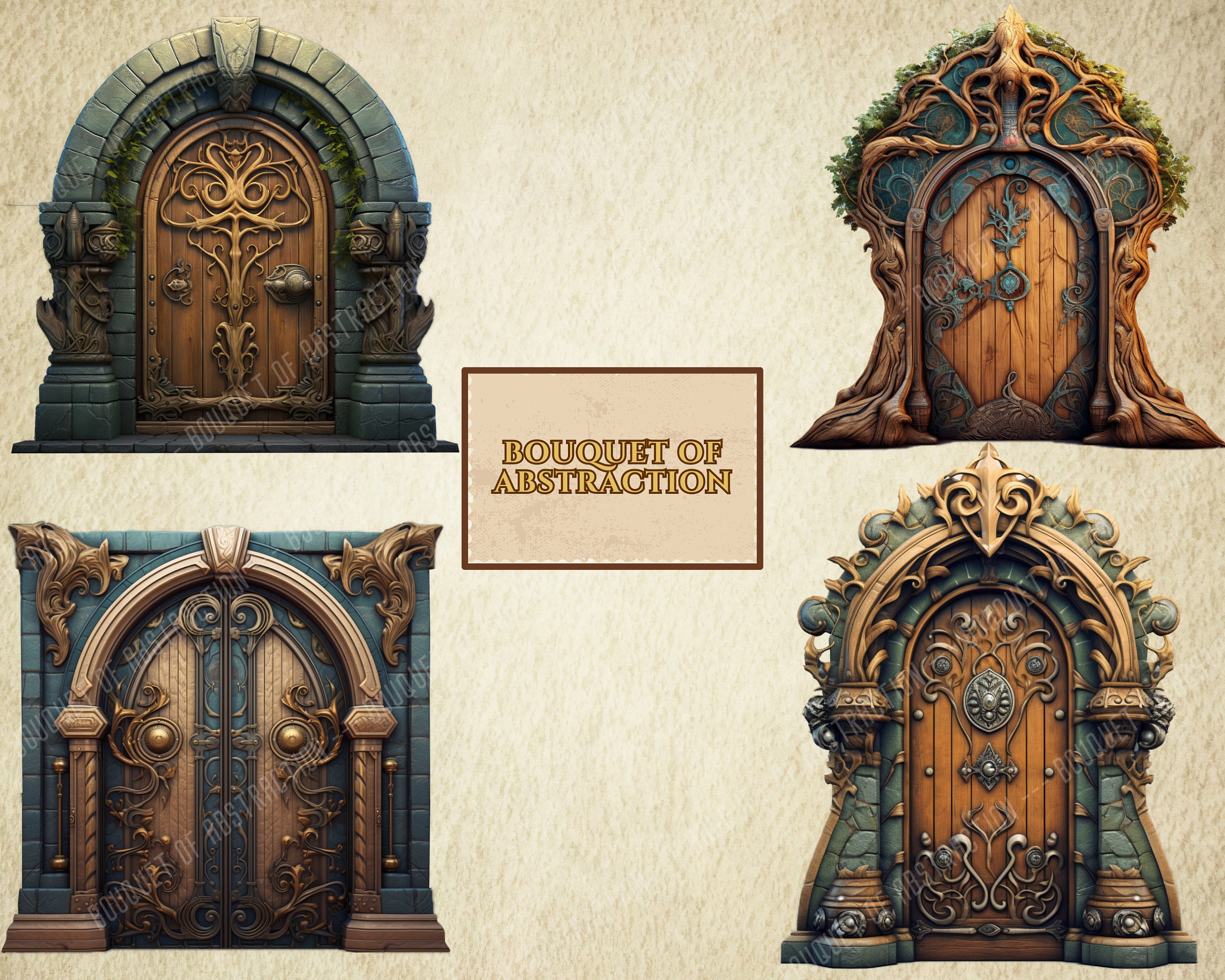 Fantasy Doors Bundle of 20 Clip Art High Resolution 300 DPI - Etsy