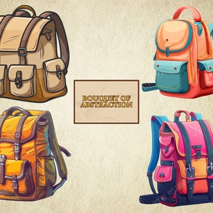 Backpack Bundle of 20 High Resolution Clip Art Transparent Background ...