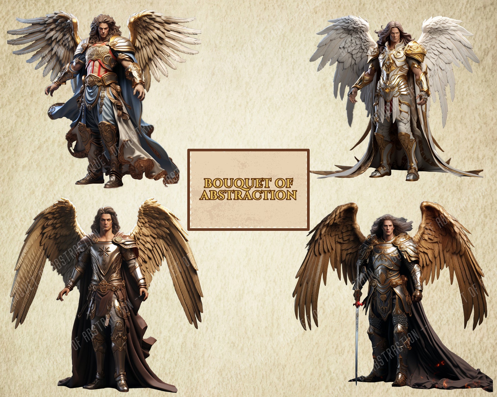 Archangel Characters Bundle of 20 Clip Art High Resolution 300 DPI ...