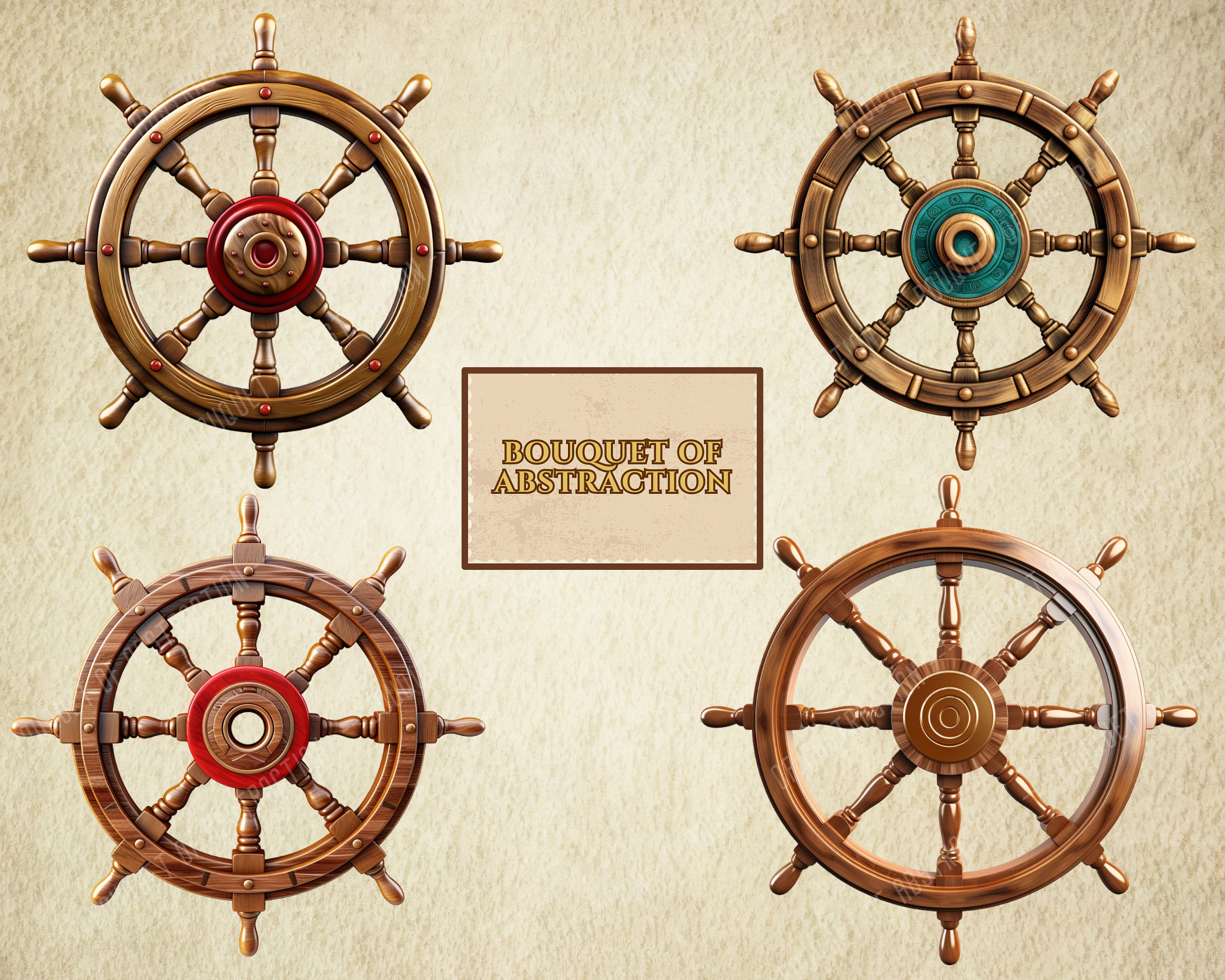 Captain's Wheel Clip Art Bundle of 20 High Resolution 300 DPI ...