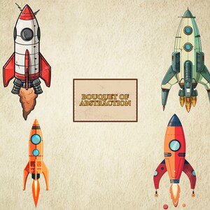 Space Rocket Bundle of 20 High Resolution Clip Art Transparent ...