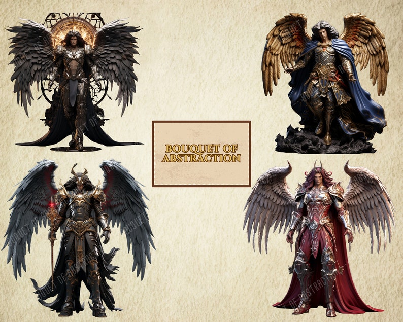 Archangel Characters Bundle of 20 Clip Art High Resolution 300 DPI ...