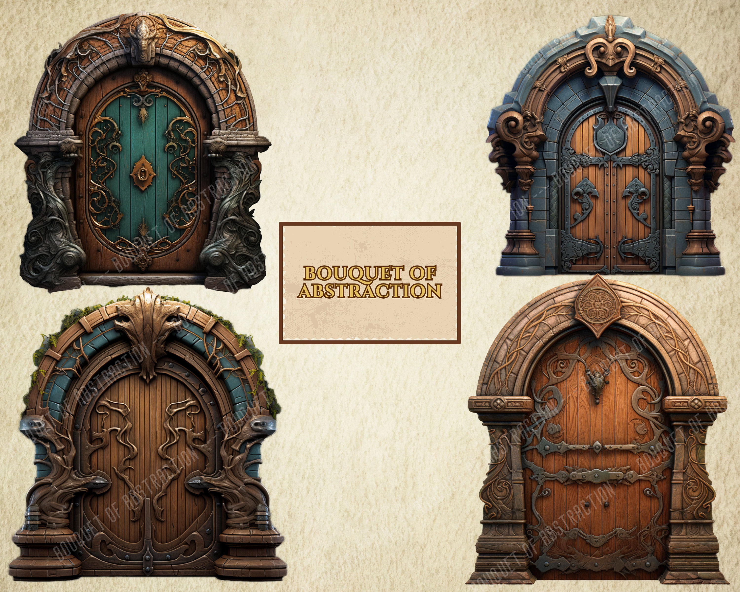Fantasy Doors Bundle of 20 Clip Art High Resolution 300 DPI - Etsy