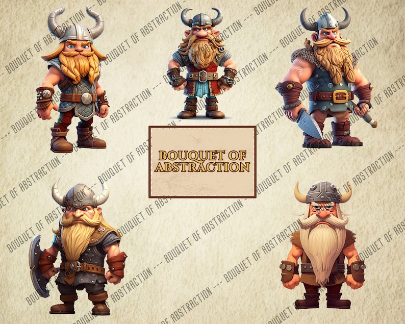 26 Unique Viking Clip Art Bundle Characters With Transparent Background ...