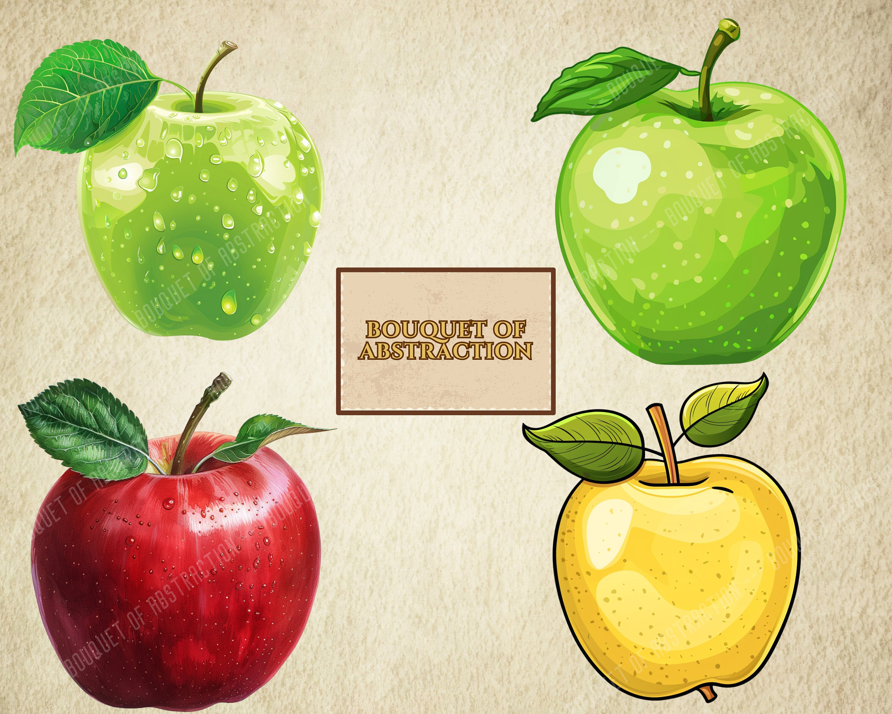 Apple Bundle of 20 High Resolution Clip Art Transparent Back Ground 300 ...
