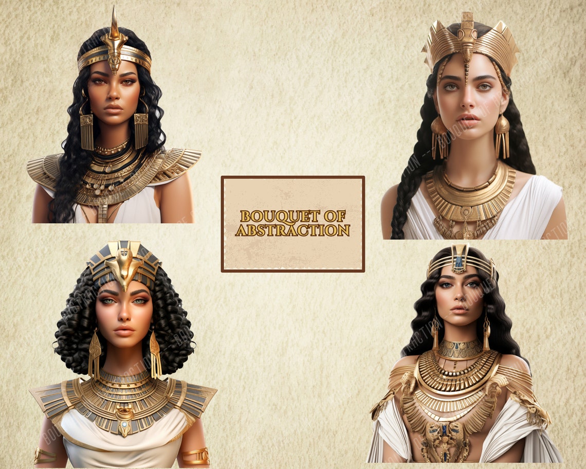 Cleopatra Clip Art Bundle of 20 Characters Egyptian Themed Clip Art ...