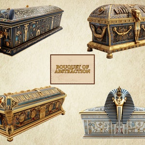 Egyptian Sarcophagus Bundle of 20 Clip Art Ancient Egypt Sarcophagus ...