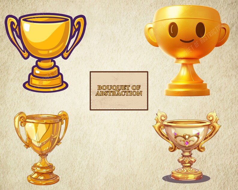 Golden Cup Trophy Bundle of 20 High Resolution Clip Art Transparent ...
