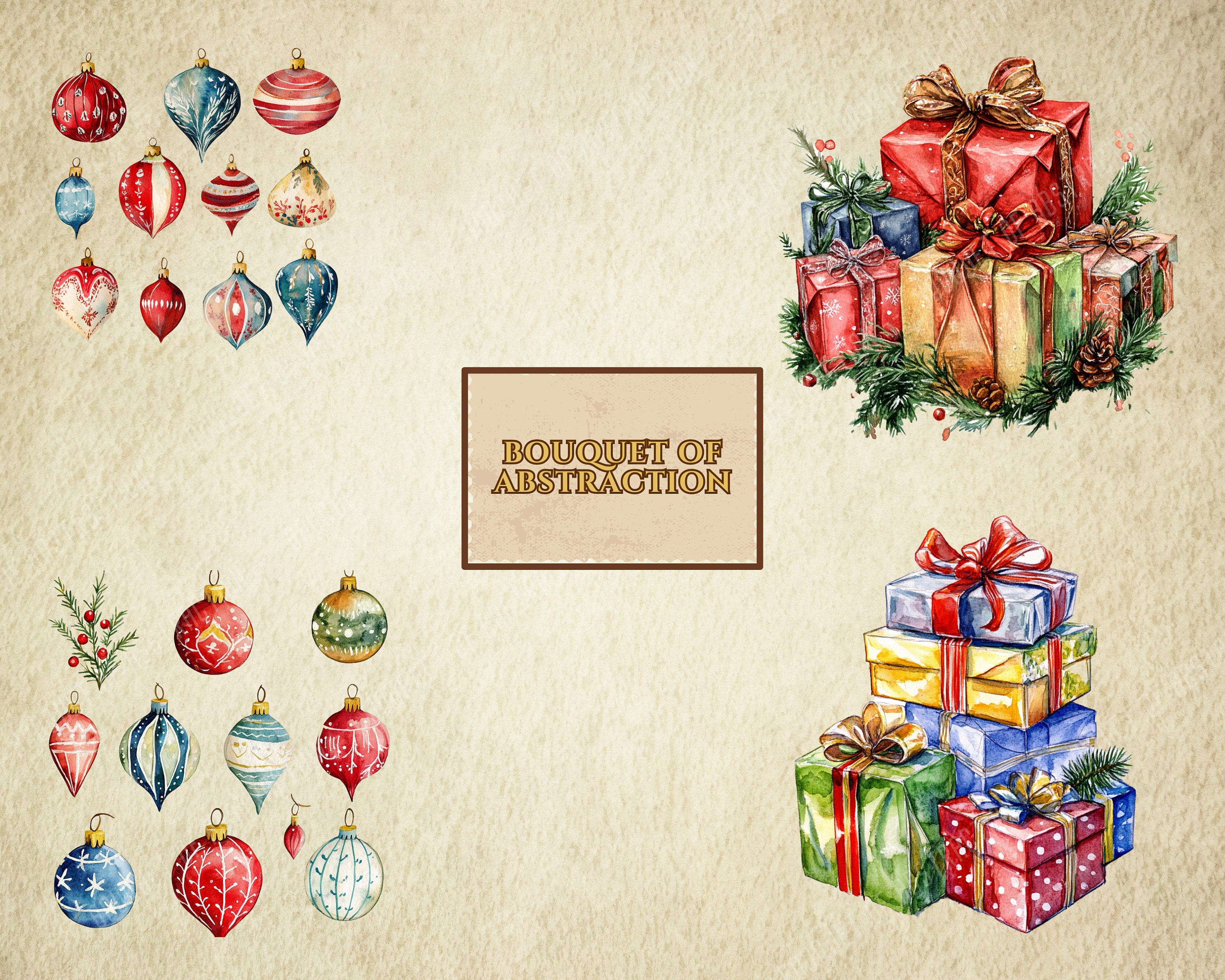 Christmas Clip Art Bundle of 20 High Resolution Transparent Background ...
