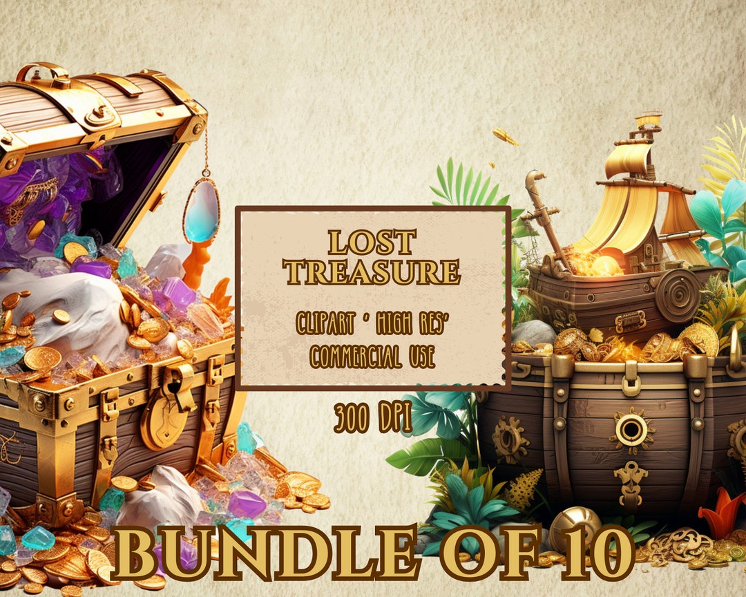 Lost Treasure Bundle of 10 High Resolution Clip Art Transparent ...