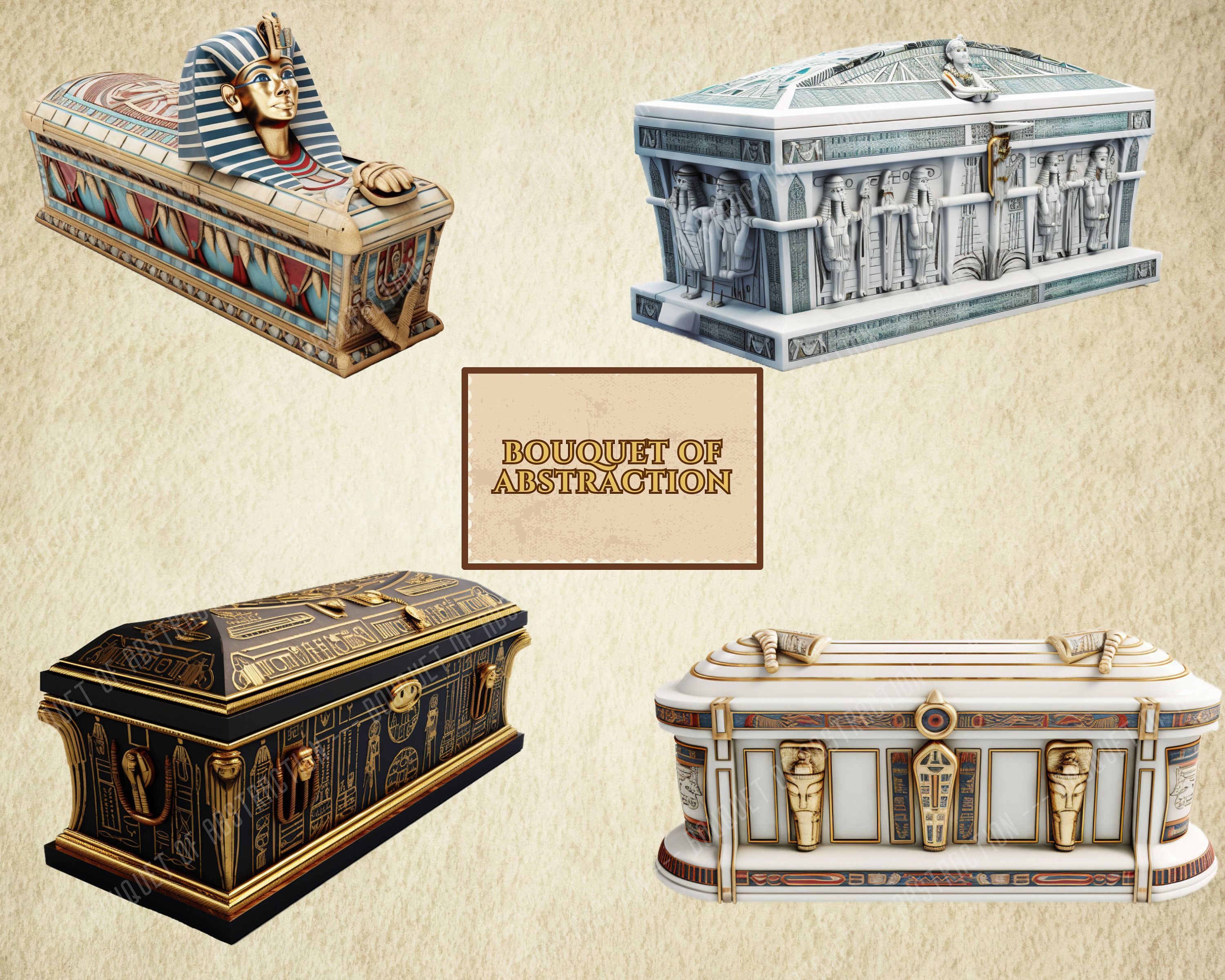 Egyptian Sarcophagus Bundle of 20 Clip Art Ancient Egypt Sarcophagus ...