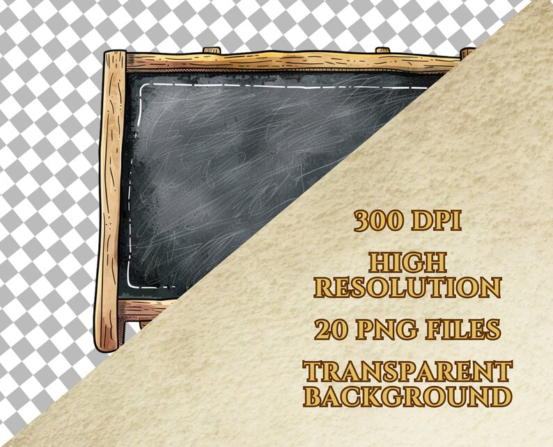 Chalkboard Bundle of 20 High Resolution Clip Art Transparent Background ...