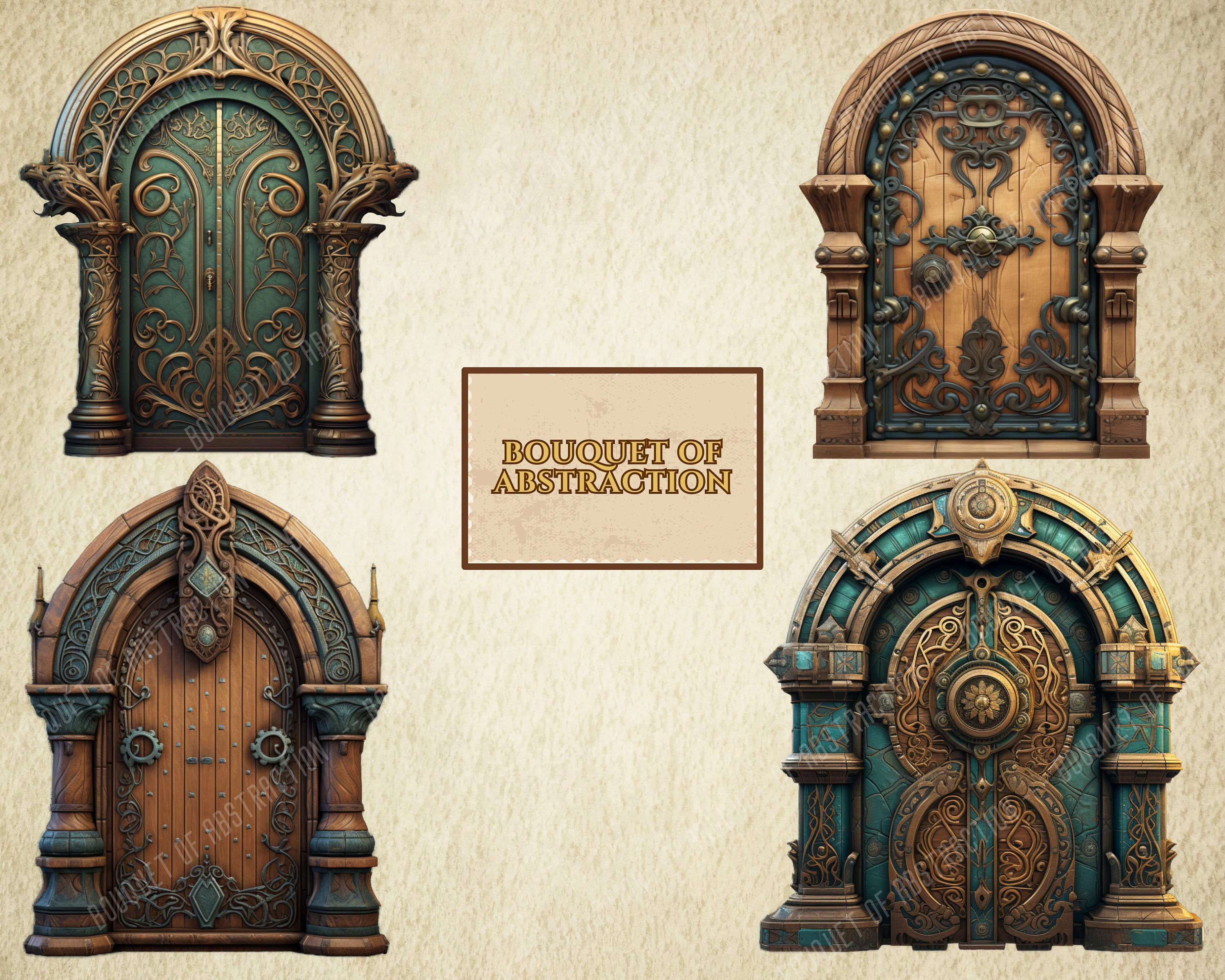 Fantasy Doors Bundle of 20 Clip Art High Resolution 300 DPI - Etsy